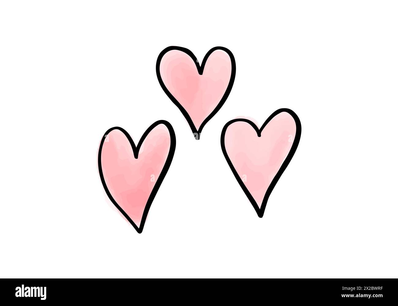 Watercolor doodle heart, vector illustration Stock Vector Image & Art ...