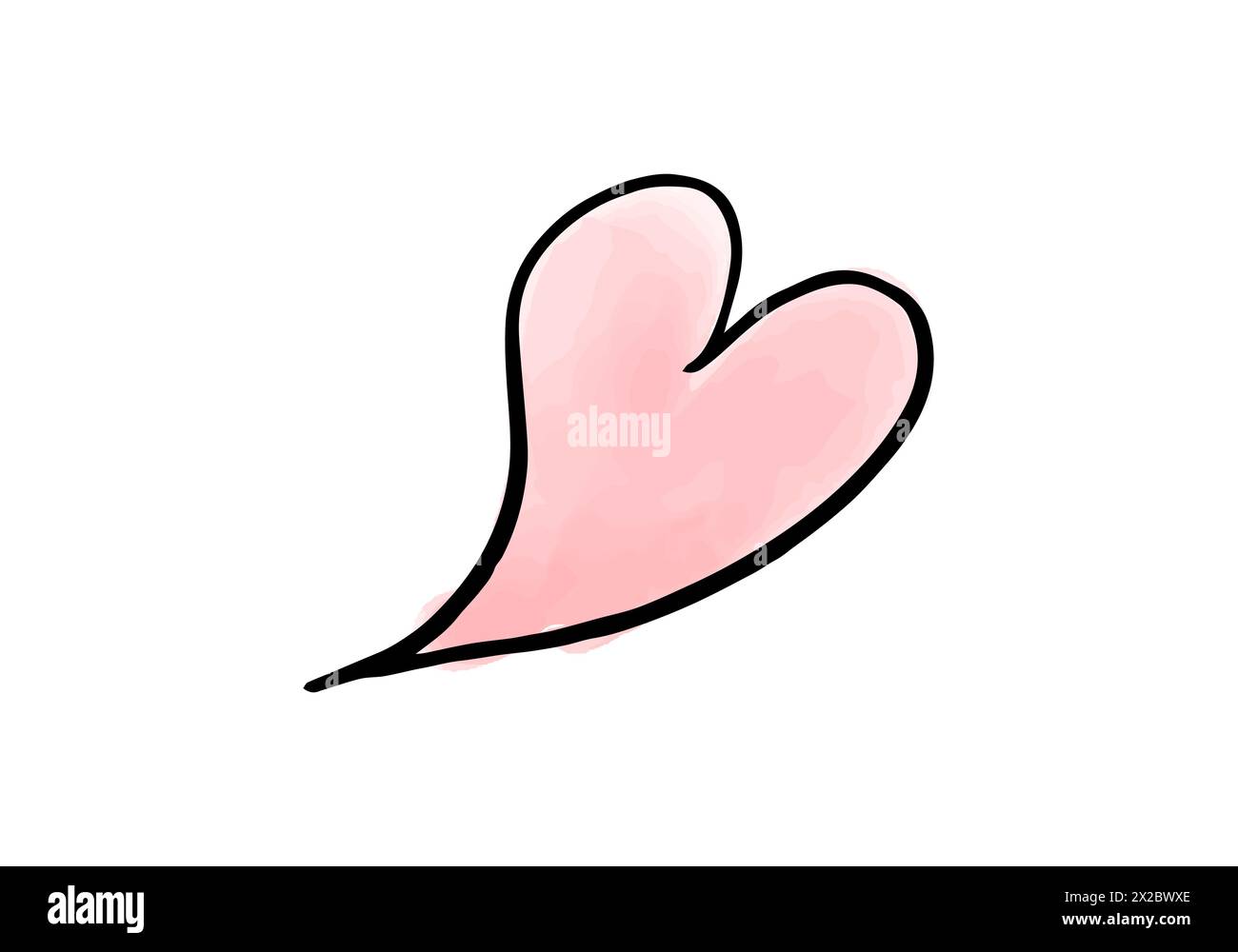 Watercolor doodle heart, vector illustration Stock Vector Image & Art ...