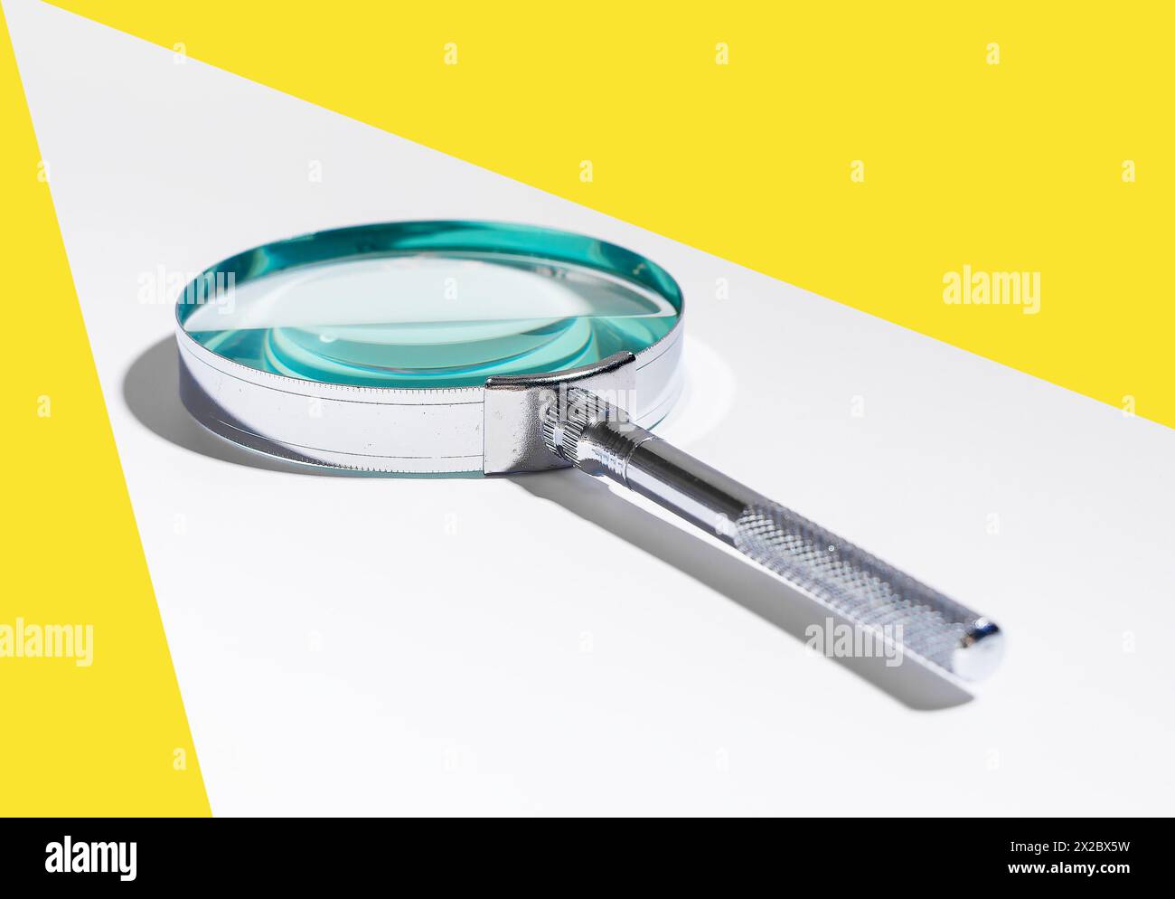 Glass magnifier, search concept. Zoom, investigate object, detective ...