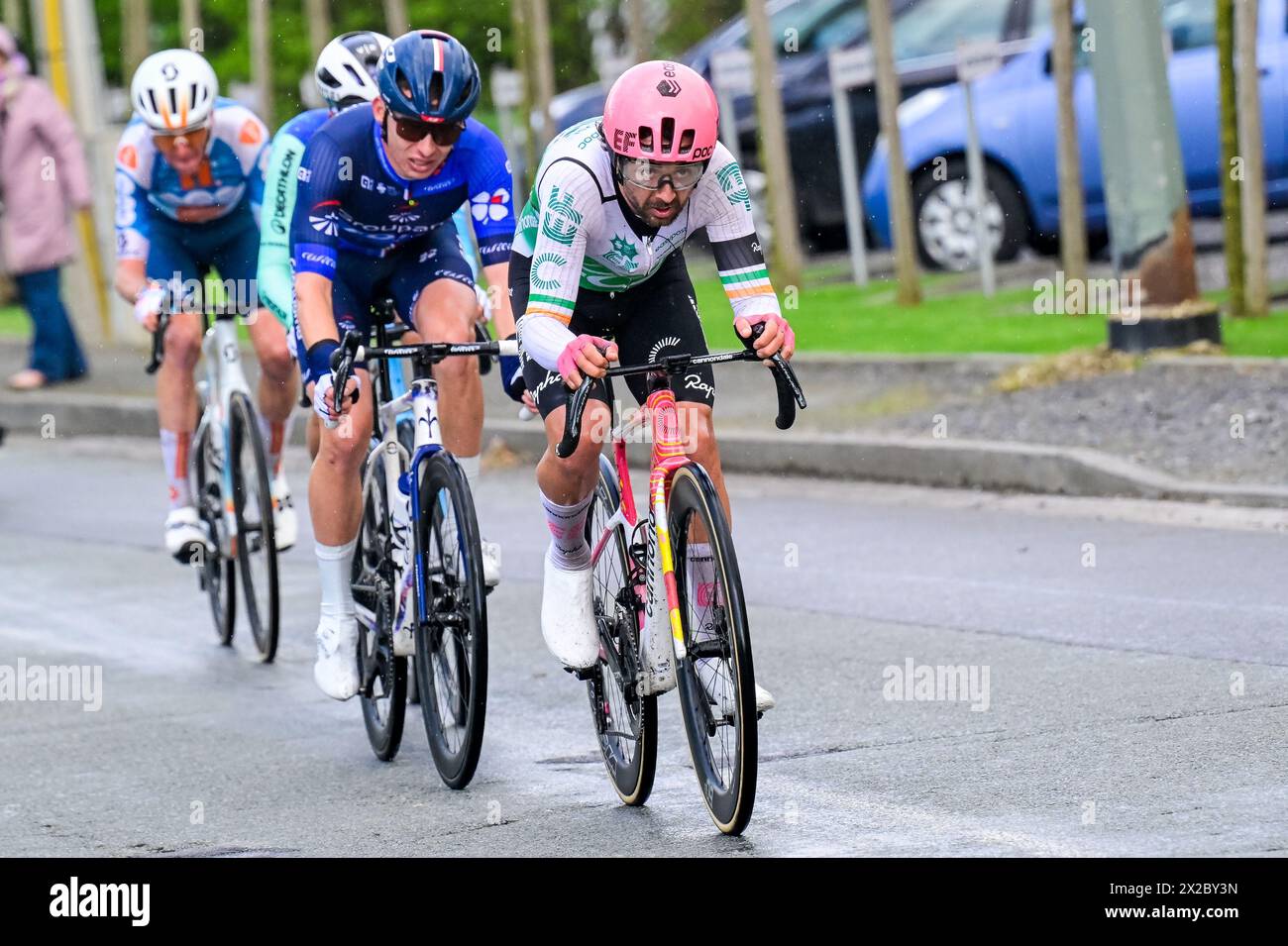 Liege, Belgium. 21st Apr, 2024. French Romain Bardet of Team DSM ...