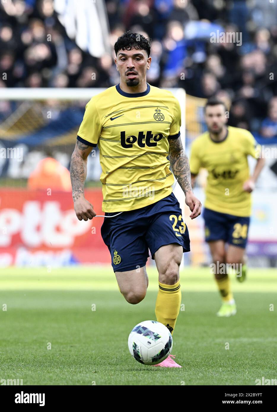Brussels, Belgium. 21st Apr, 2024. Union's Cameron Puertas Castro ...
