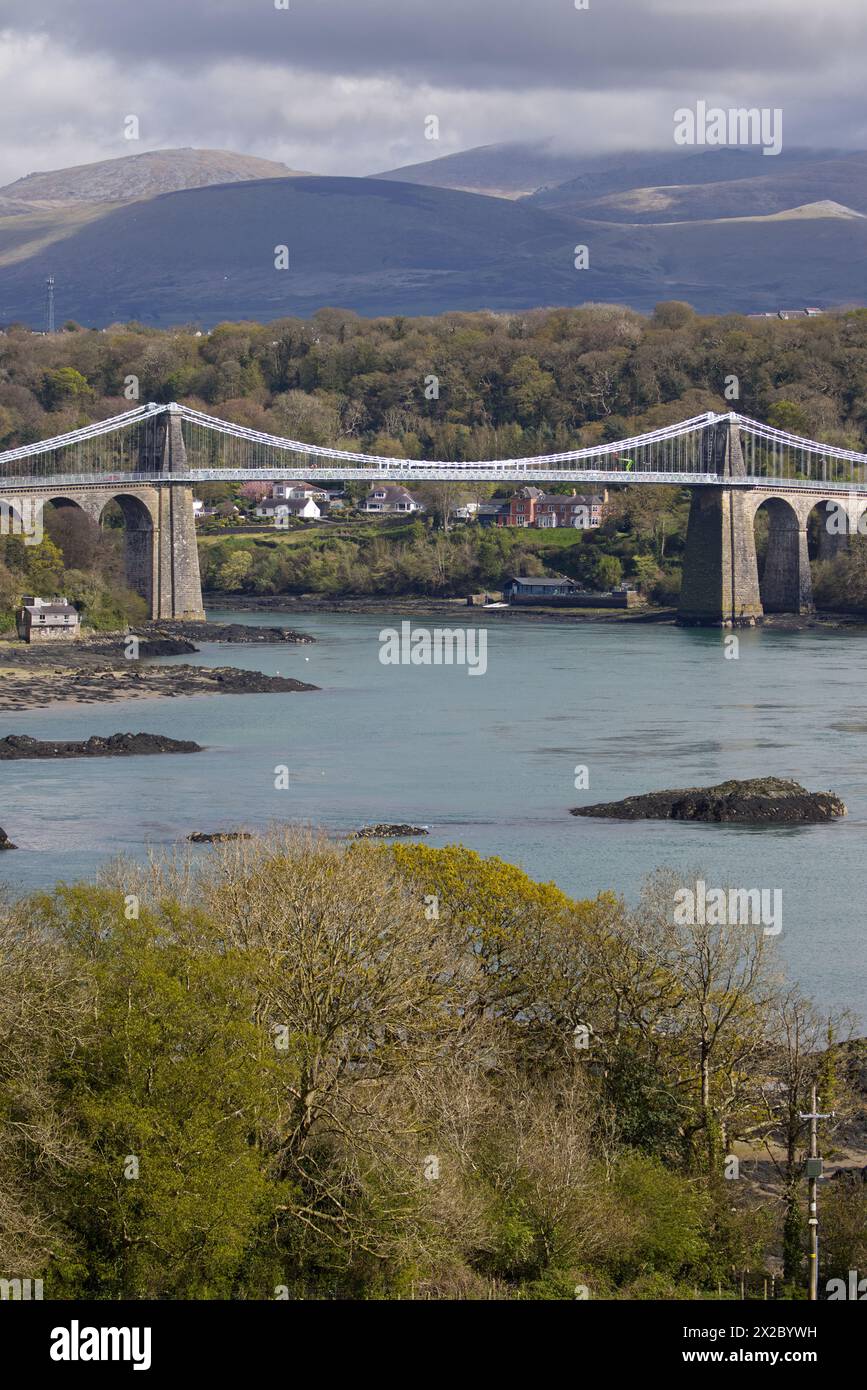 Menai Bridge and Menai Straits in North Wales, UK Stock Photo - Alamy