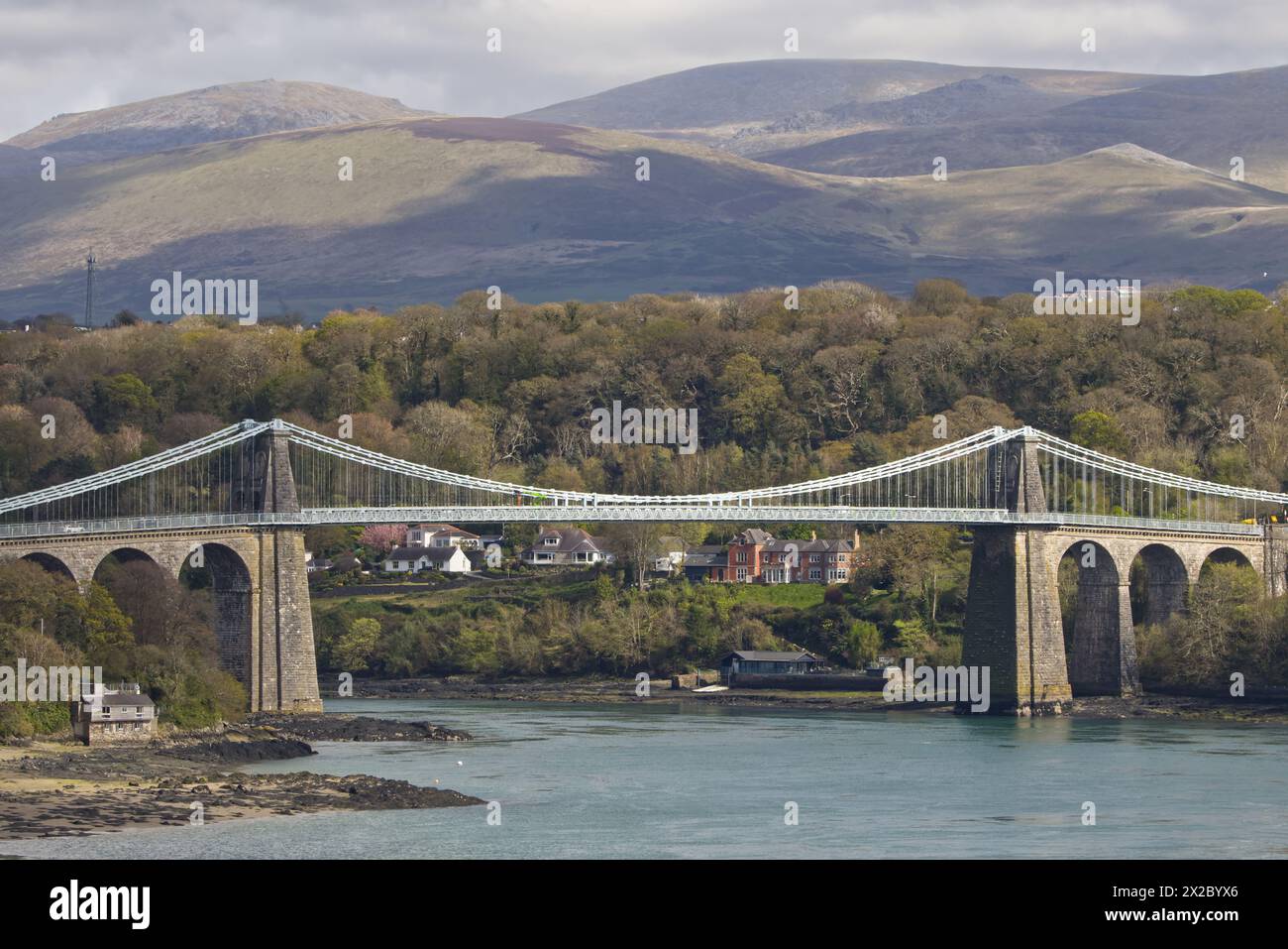 Menai Bridge and Menai Straits in North Wales, UK Stock Photo - Alamy