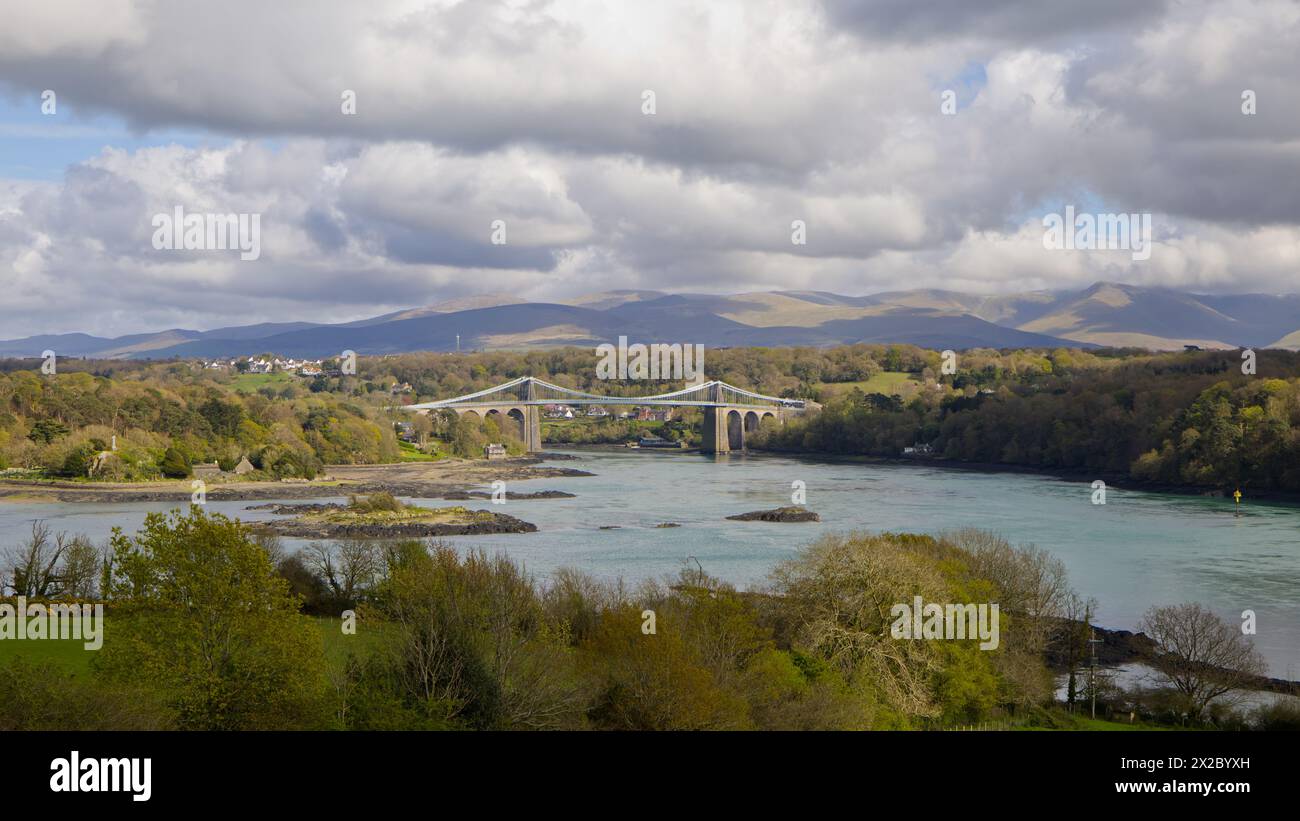 Menai Bridge and Menai Straits in North Wales, UK Stock Photo - Alamy