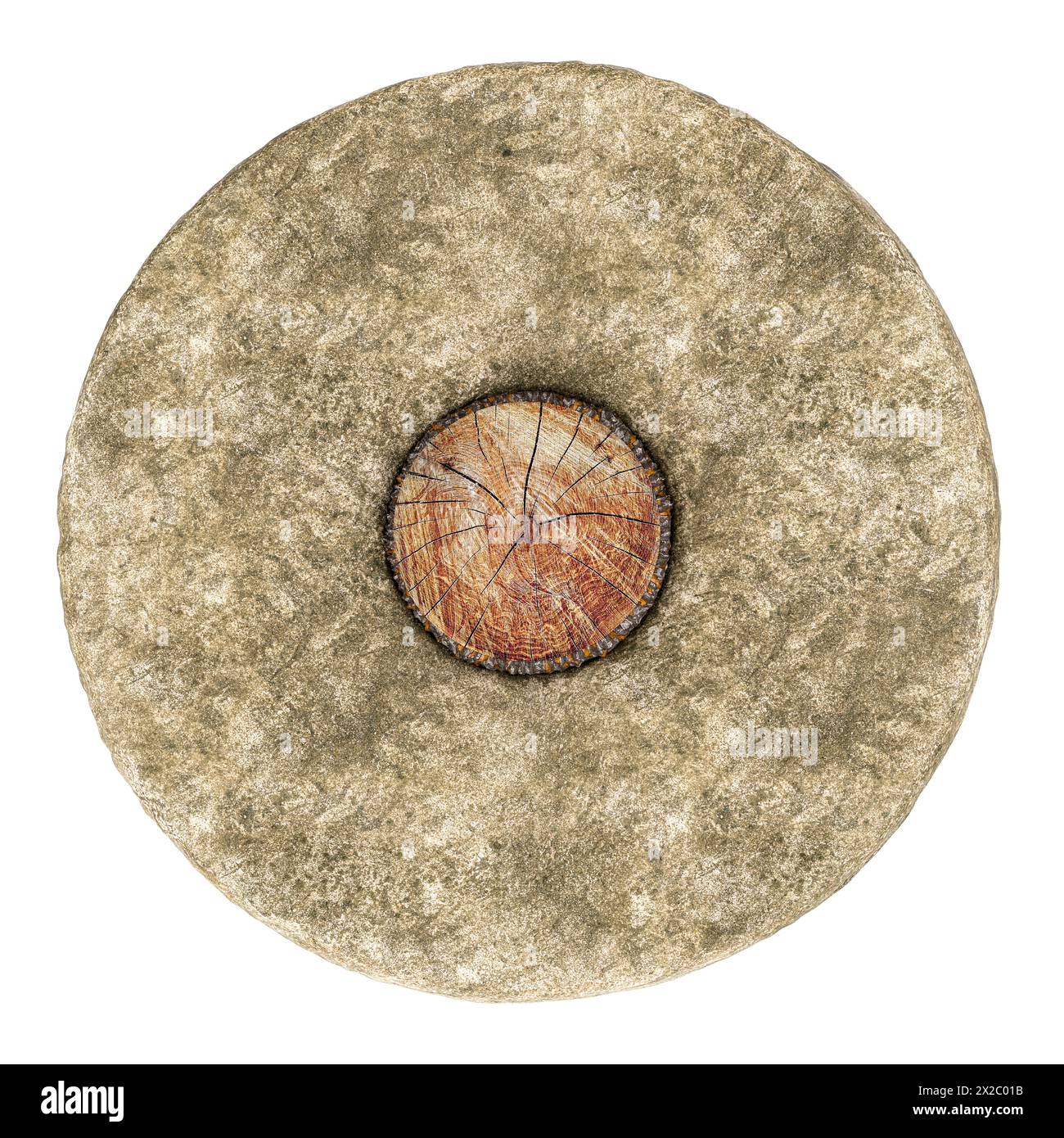 Stone wheel, 3D rendering isolated on white background Stock Photo - Alamy