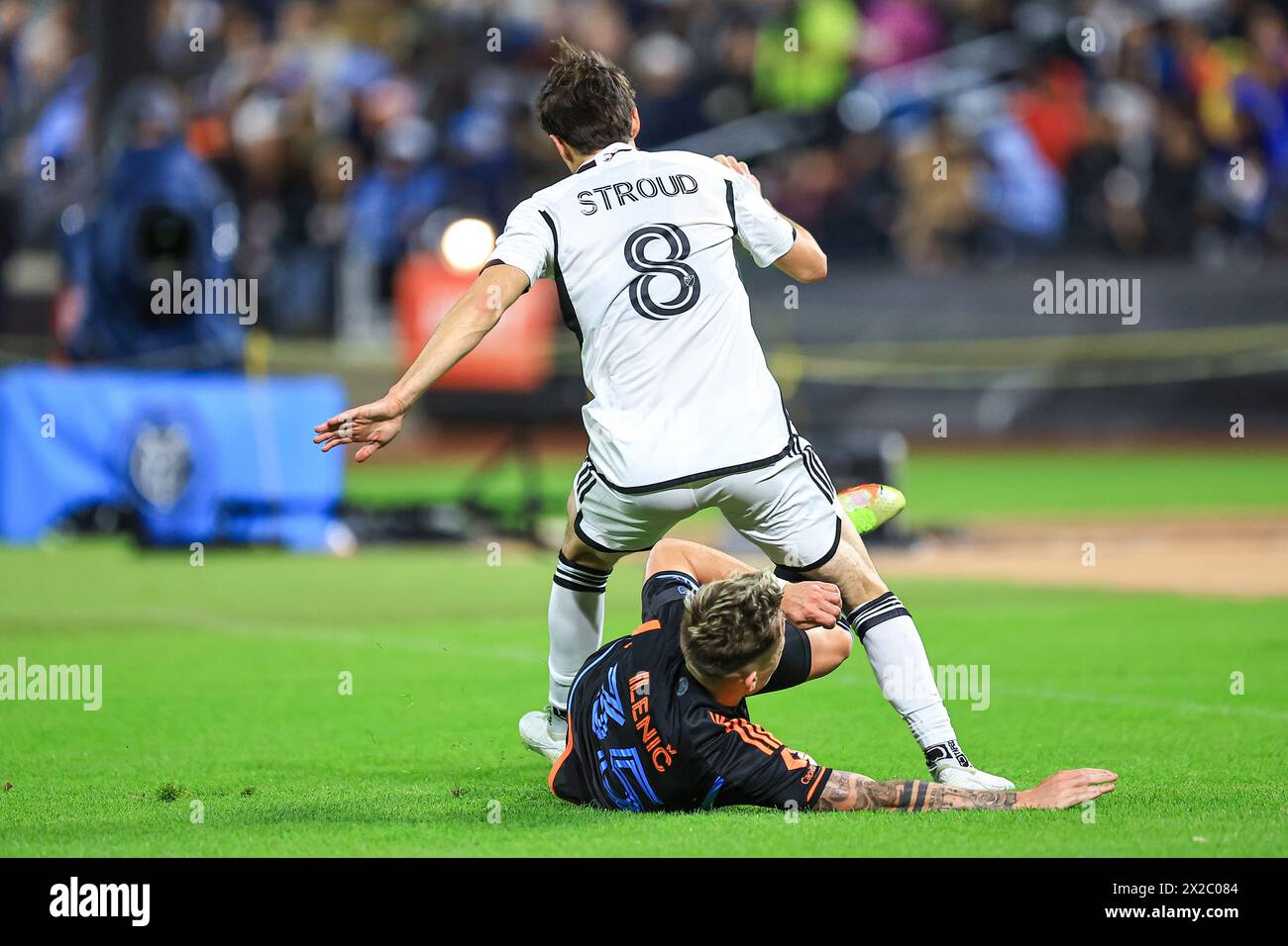 D.C. United FC midfielder Jared Stroud #8 and New York City FC defender ...