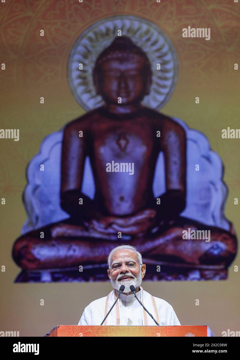 New Delhi, India. 21st Apr, 2024. Indian Prime Minister Narendra Modi ...