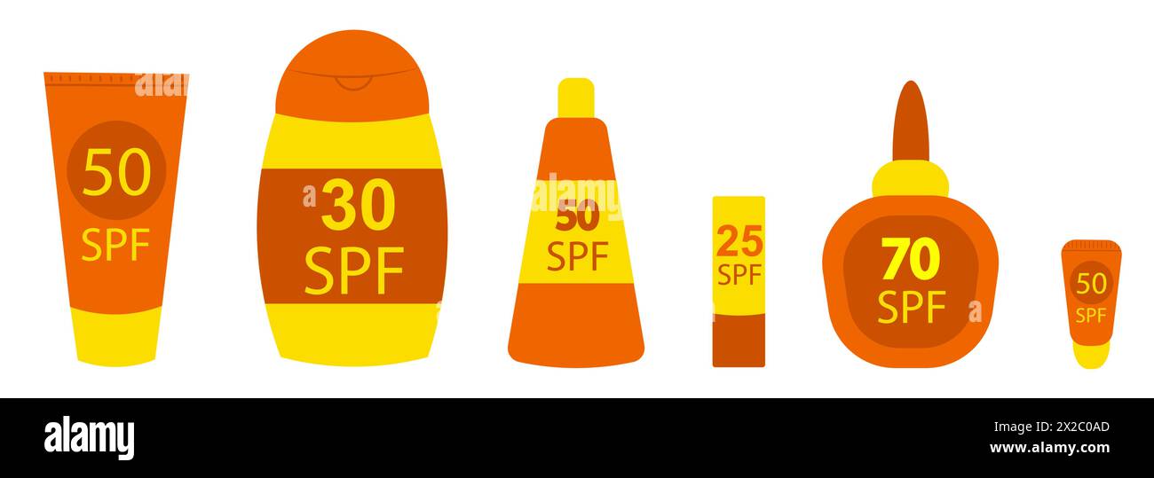 Sunscreen. Spf cream on white background Stock Vector Image & Art - Alamy