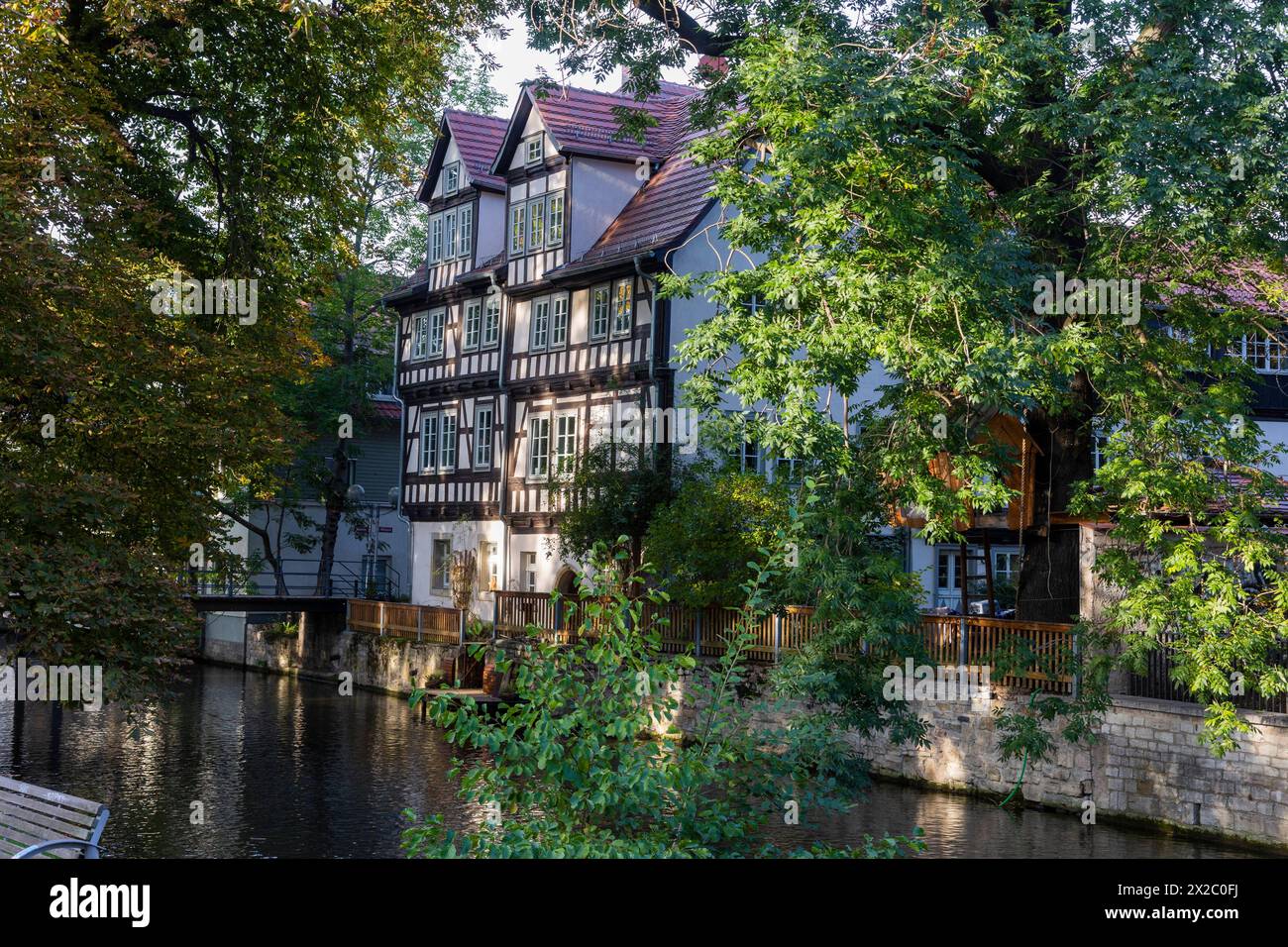 Altstadt Erfurt Häuser am Kreuzsand, Fluss Gera Erfurt Thüringen ...