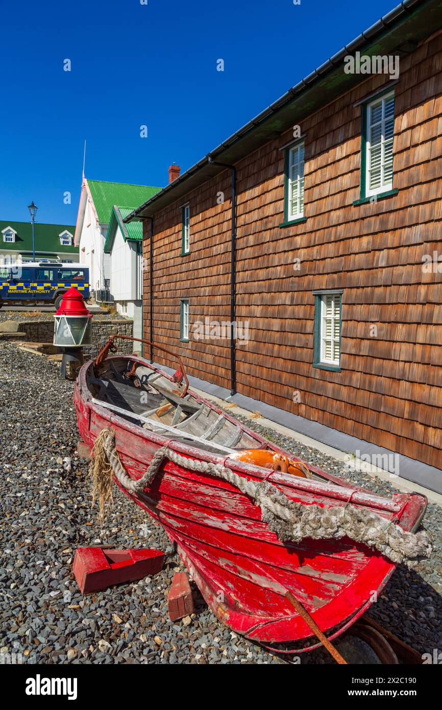 Wooden boat, Historic Dockyard Museum, Port Stanley, Falkland Islands ...