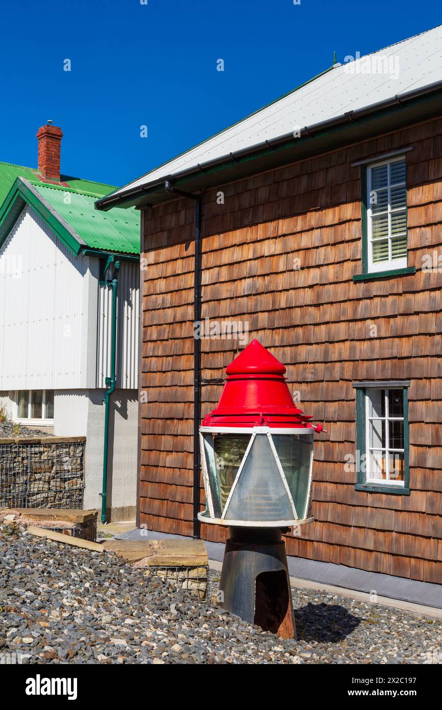 Engineer Point lighthouse lens, Historic Dockyard Museum, Port Stanley ...