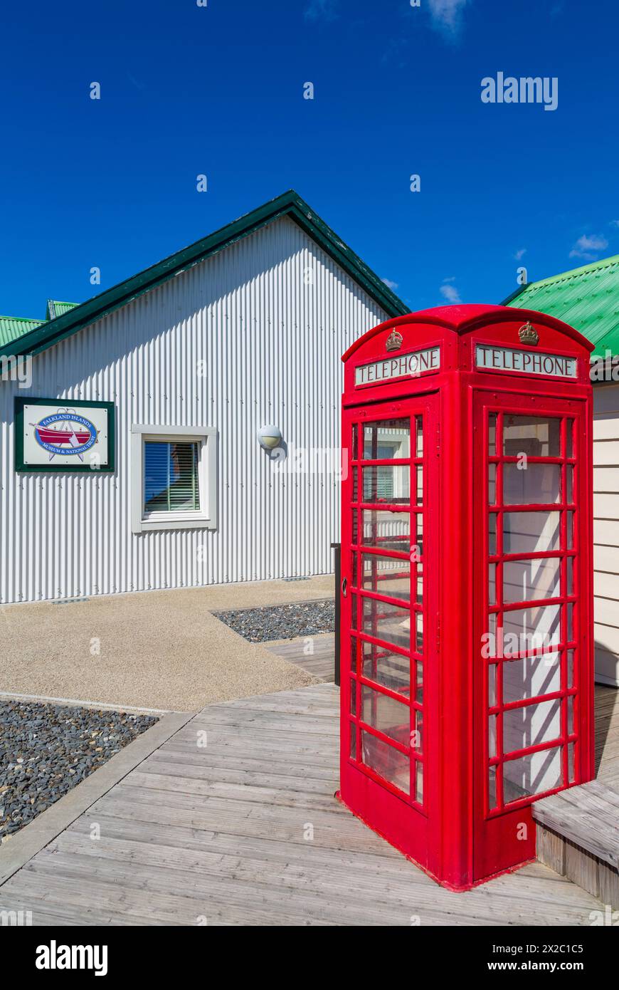 Traditional Phone Box, Historic Dockyard Museum, Port Stanley, Falkland ...