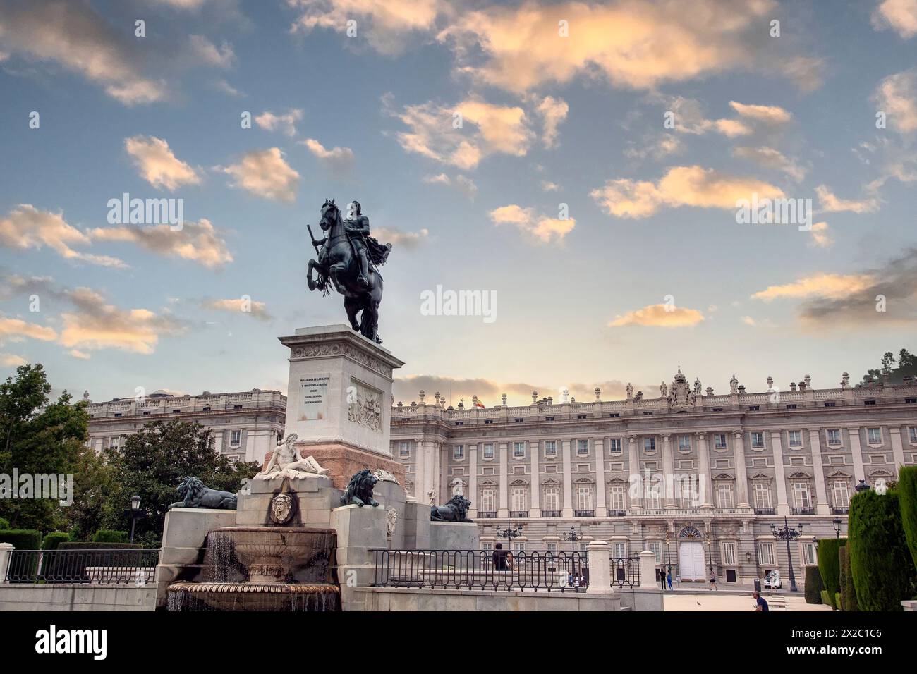 Royal Palace of Madrid during a glorious afternoon, as seen from ...