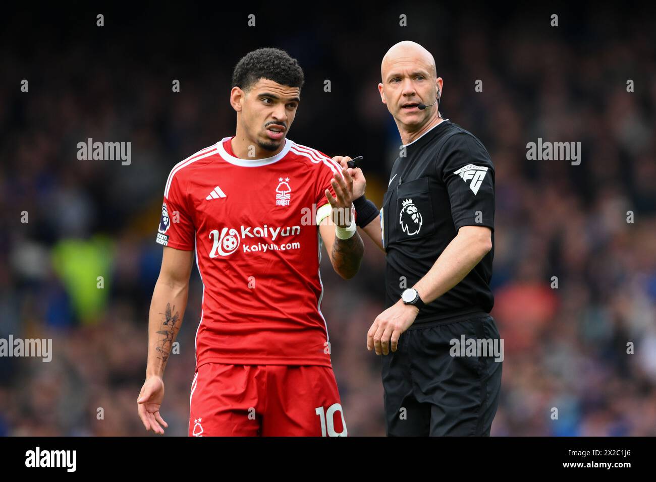 Goodison Park, Liverpool on Sunday 21st April 2024. Morgan Gibbs-White ...