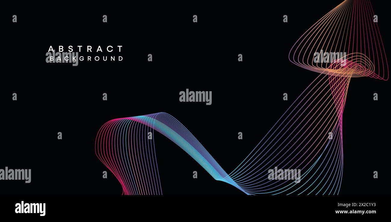 Abstract geometric visualization dark blue, orange, green gradient ...