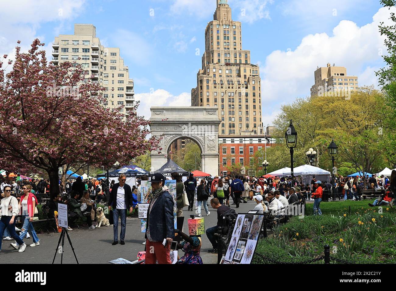 Vendors set up shop at the 420 Festivities at Washington Square Park in ...