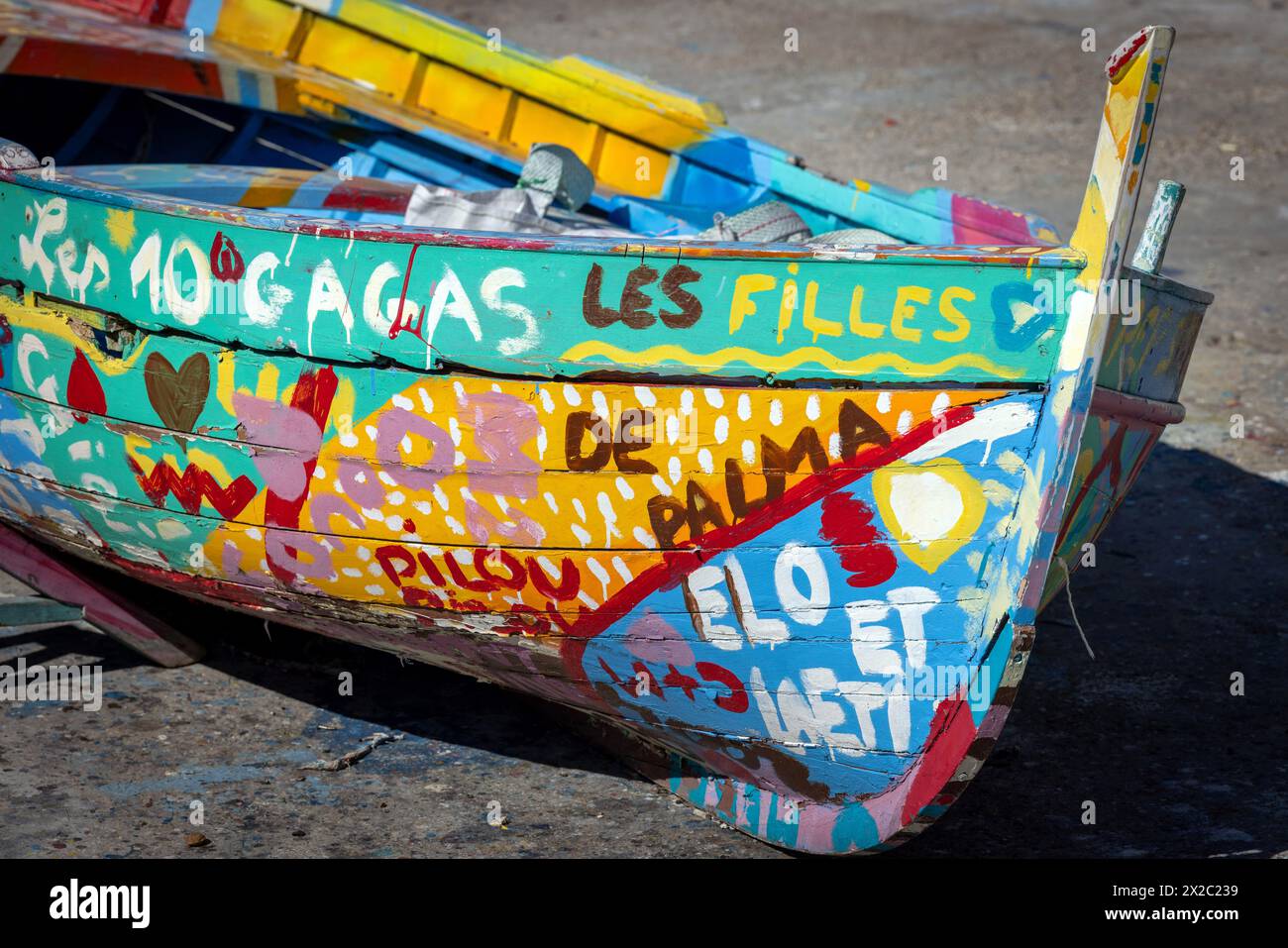 A decorated boat in the port at Nice, Cote d'Azur, France Stock Photo ...