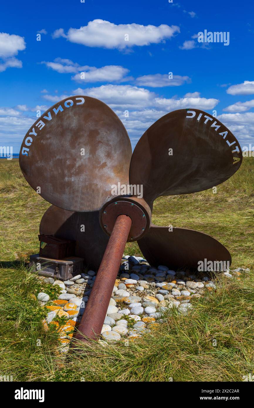 Atlantic Conveyor propeller at Cape Pembroke Lighthouse, Port Stanley ...