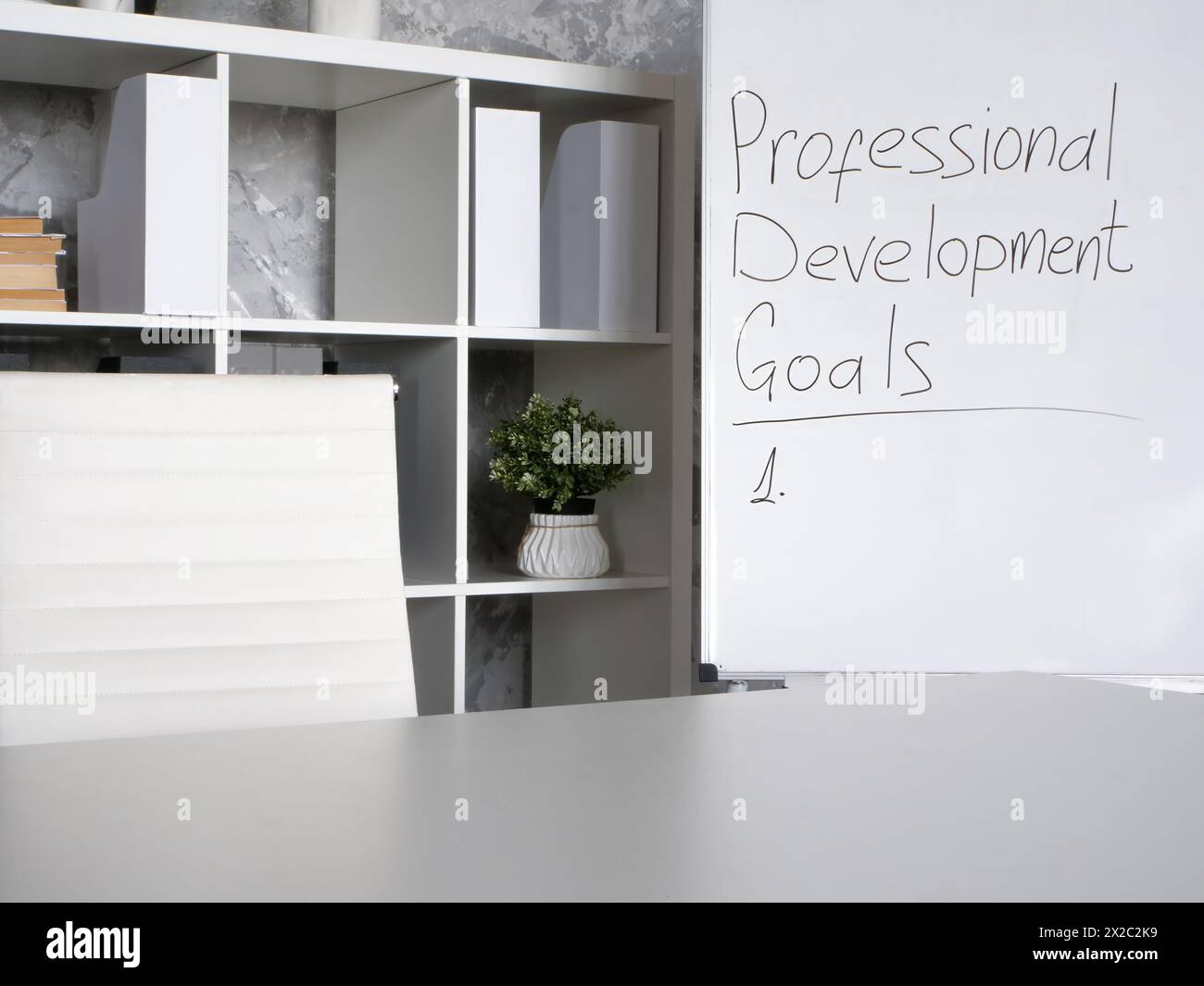 Office board for notes with a list Professional development goals Stock ...