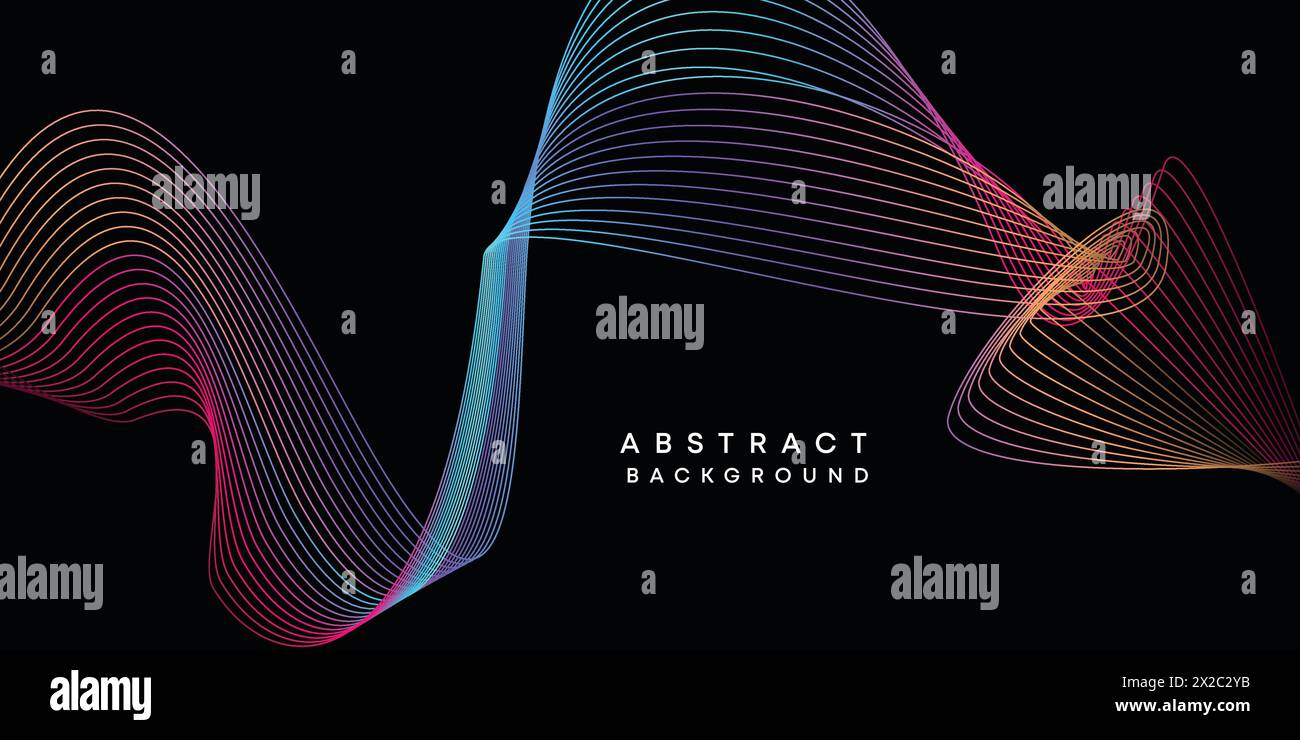 Abstract geometric visualization dark blue, orange, green gradient ...