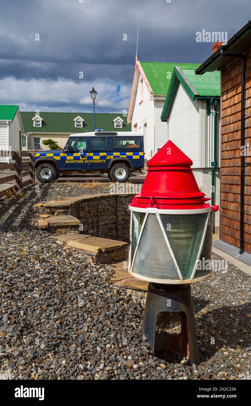 Engineer Point lighthouse lens, Historic Dockyard Museum, Port Stanley ...