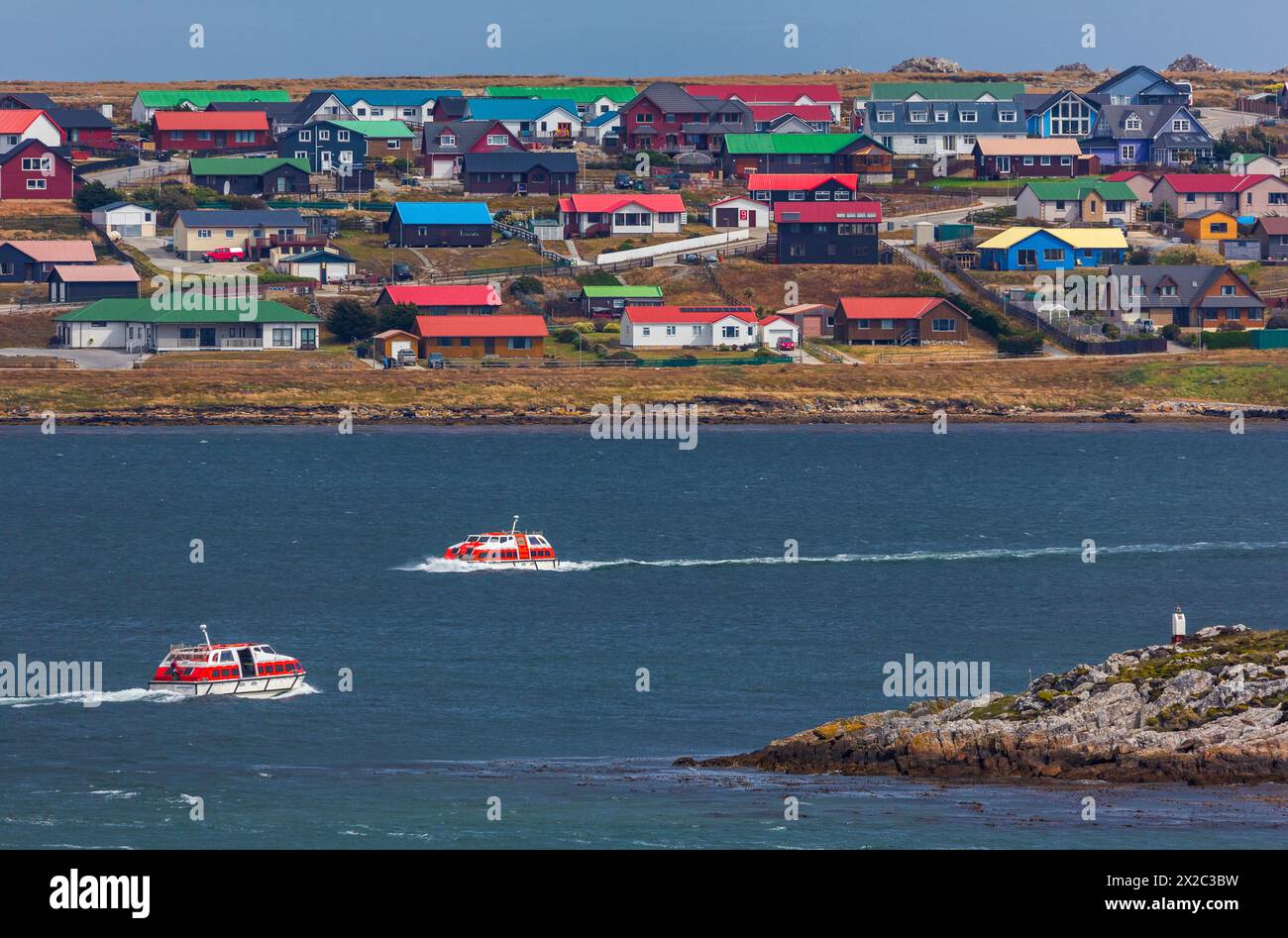Navy Point Lighthouse, The Narrows, Port Stanley, Falkland Islands ...