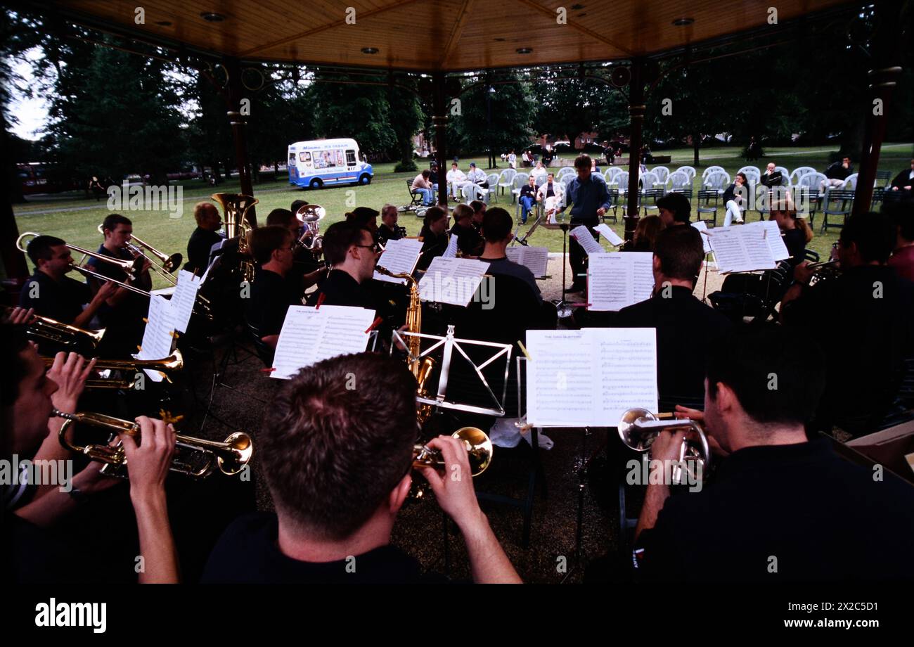 Brass band playing in bandstand hi-res stock photography and images - Alamy