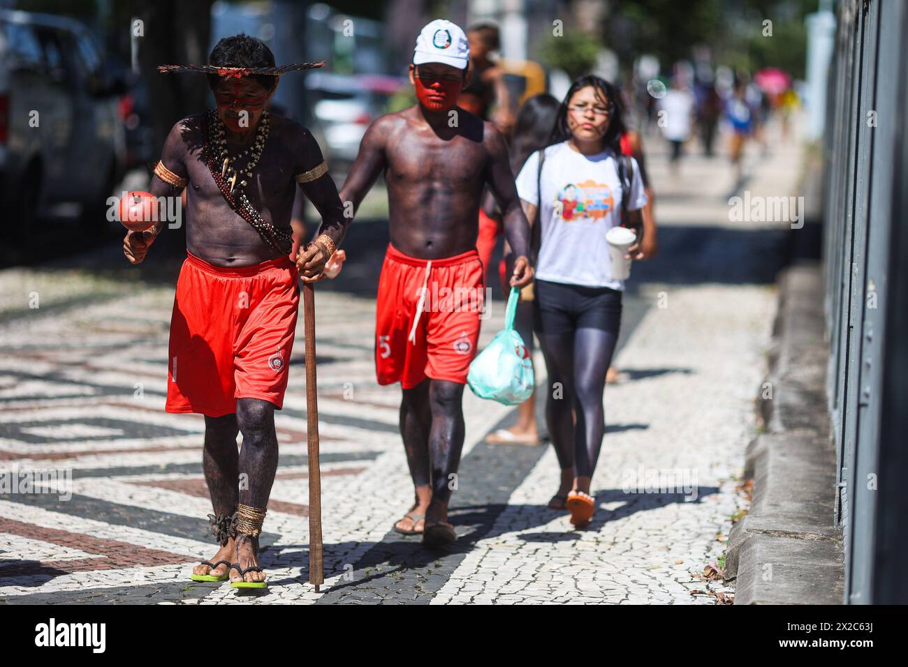 BELÉM, PA - 21.04.2024: CAMINHADA INDÍGENA PELO CLIMA EM BELÉM - More ...