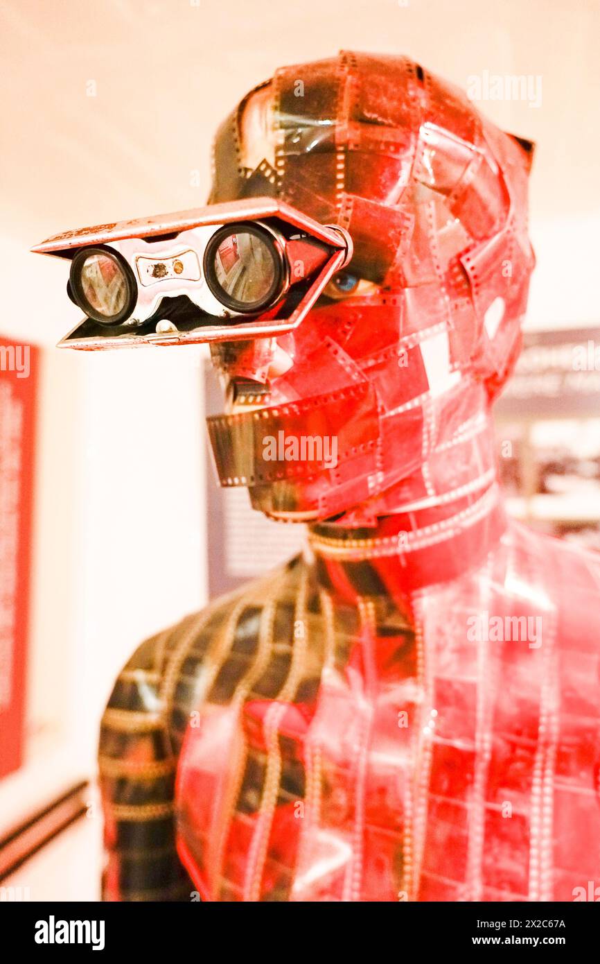Artistic representation of human being with photographic faux materials ...