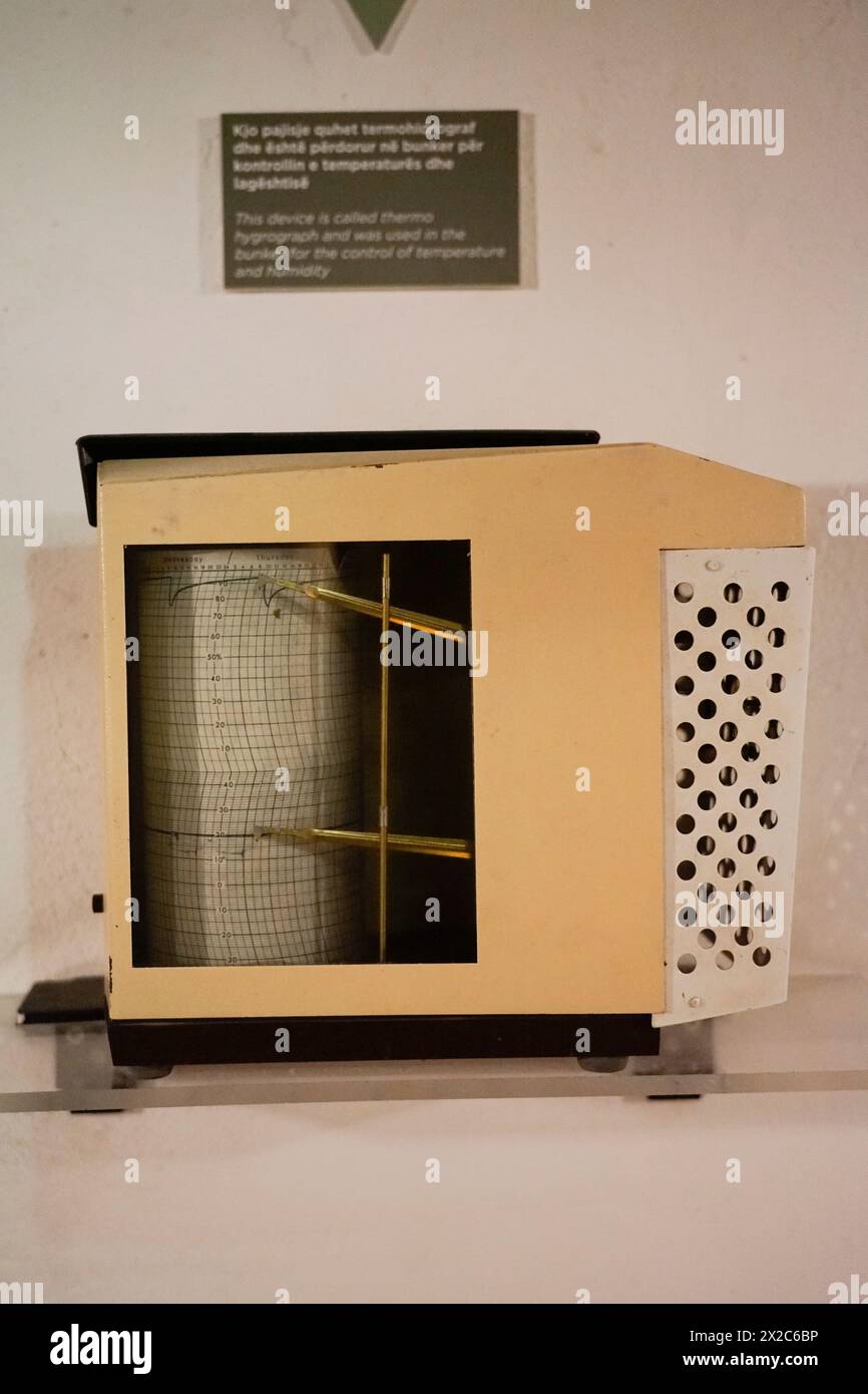 This device is called thermo hygrograph and was used in the bunker for ...