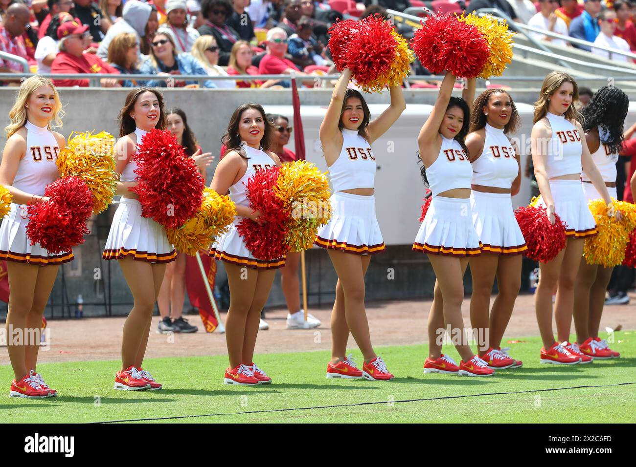 Southern California Trojans Song Girls during the Spring Game on ...