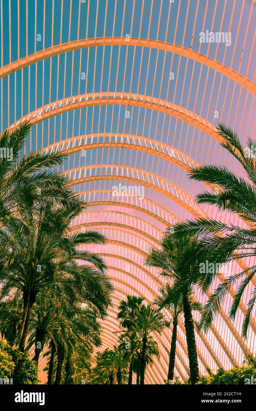 Valencia, Spain - 17 April 2024: Exterior Structure of the Umbracle ...
