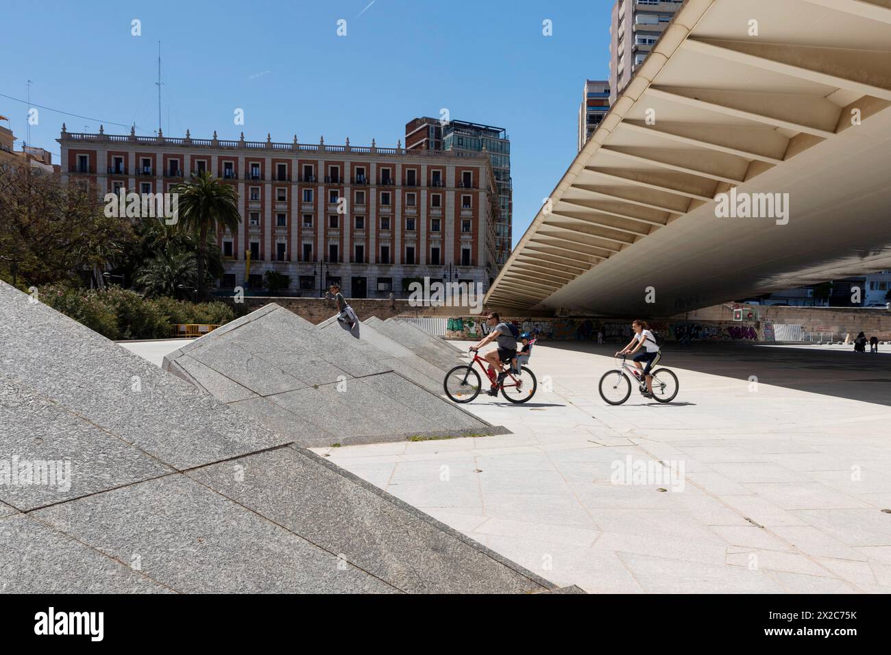 Valencia, Spain - April 19, 2024: Alameda Bridge and Subway Station by ...