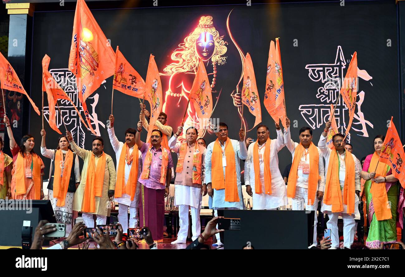 NEW DELHI, INDIA - APRIL 21: Uttarakhand CM Pushkar Singh Dhami and ...