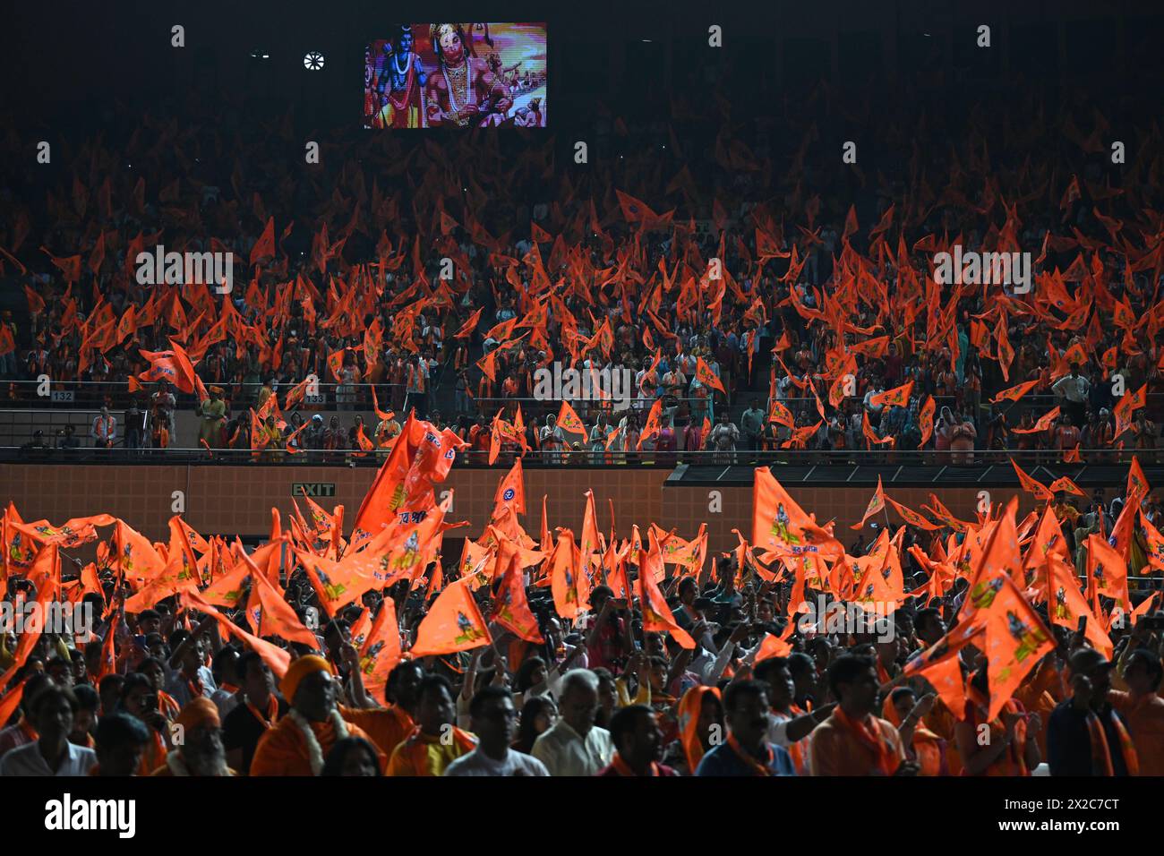 NEW DELHI, INDIA - APRIL 21: People gathered to celebrate Hindu Nav ...