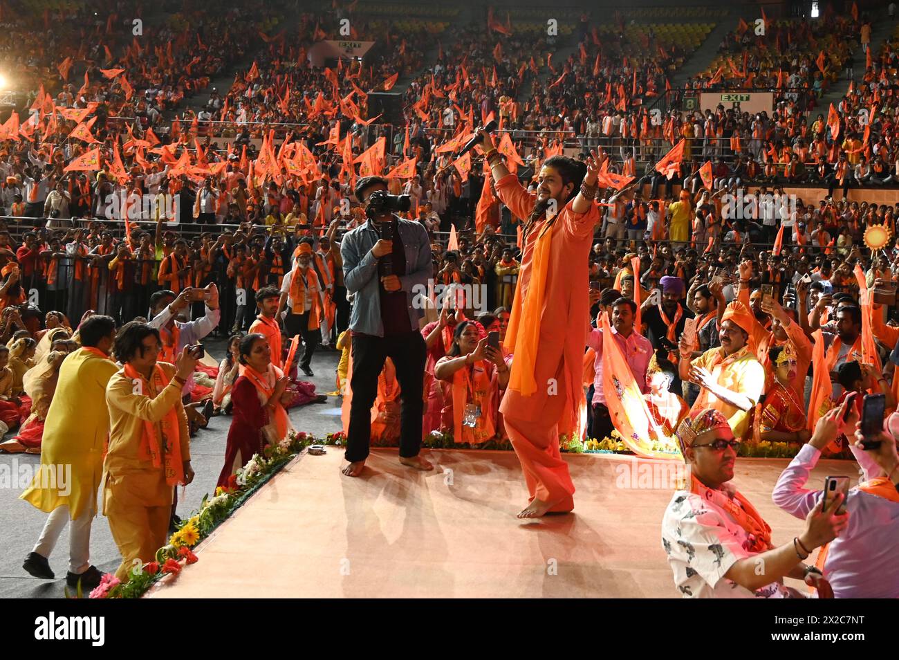 New Delhi, India. 21st Apr, 2024. NEW DELHI, INDIA - APRIL 21: Singer ...