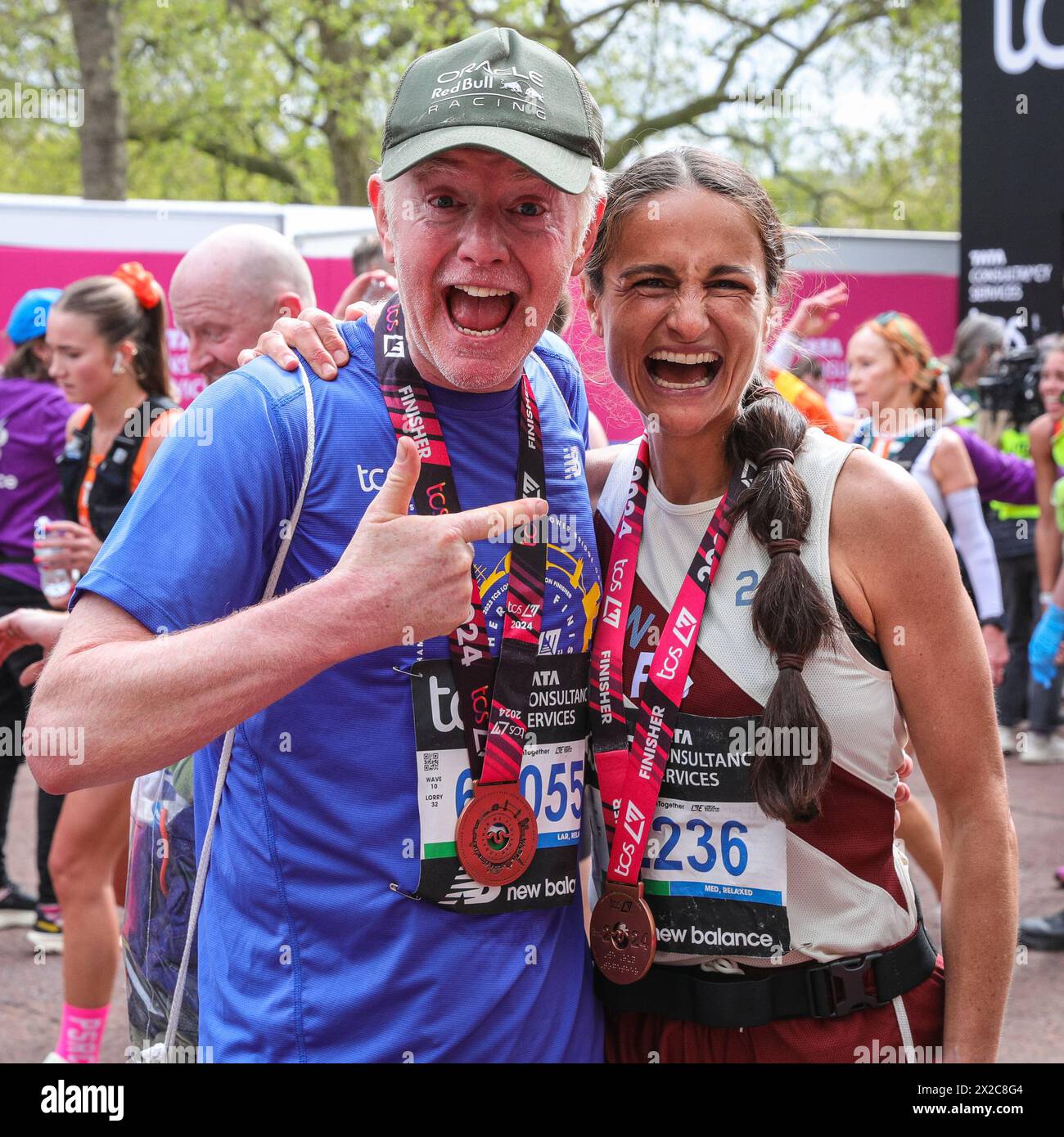 London, UK. 21st Apr, 2024. Chris Evans, presenter, with his wife ...