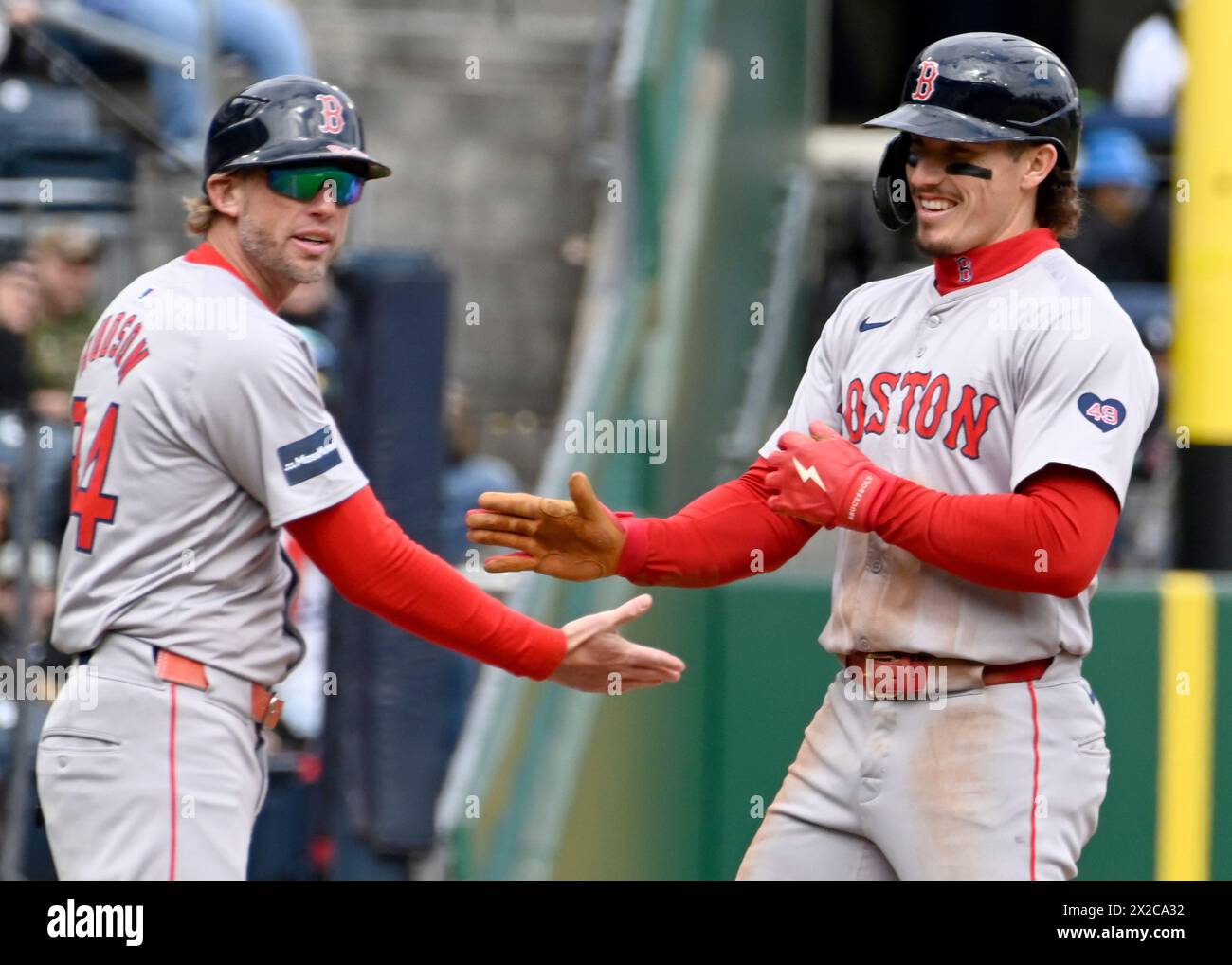 Pittsburgh, United States. 21st Apr, 2024. Boston Red Sox outfielder ...
