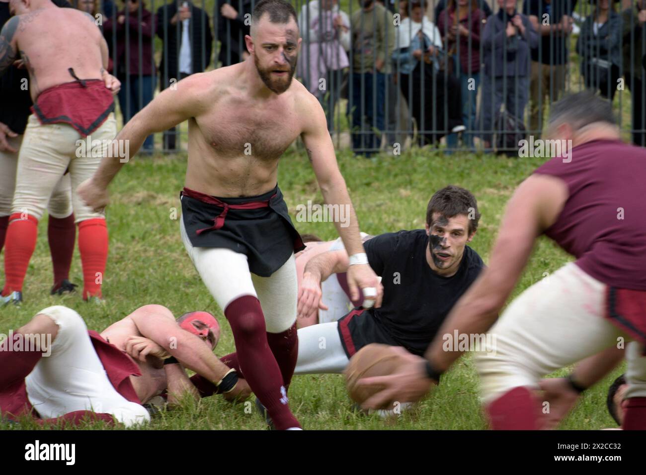 Rome, Italy. 20th Apr, 2024. A game of Harpastum, an ancient game ...