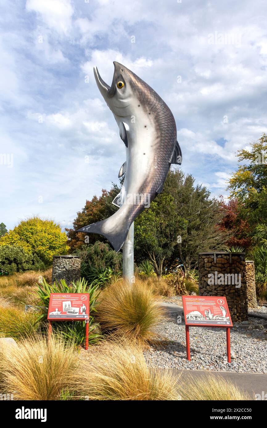 Rakaia Giant Salmon Statue, Rakaia, Canterbury, South Island, New ...