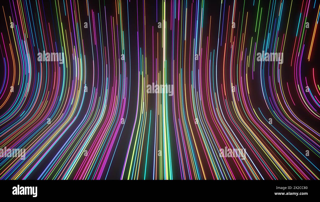 illustration of abstract background with ascending colorful glowing ...