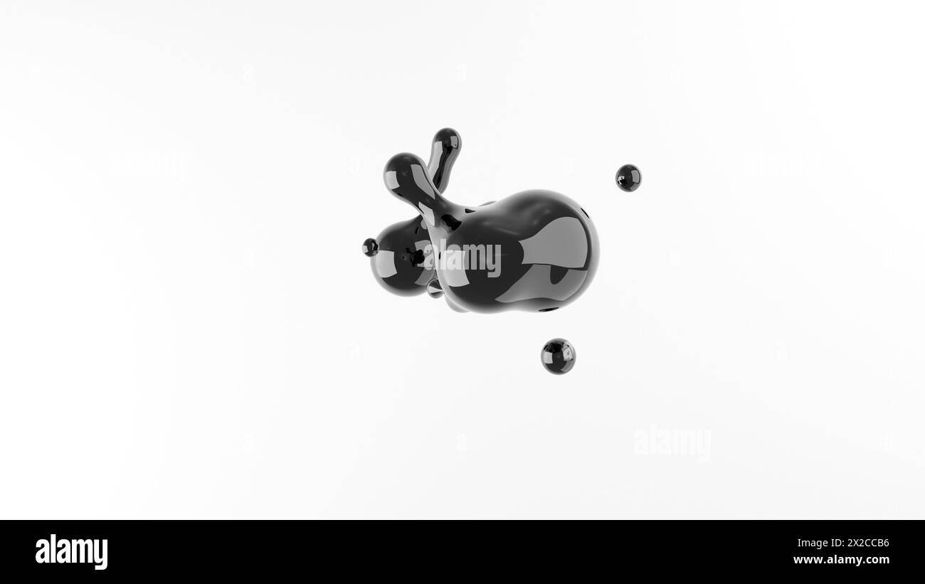 3D illustration of abstract volume objects. Abstract morph liquid forms ...