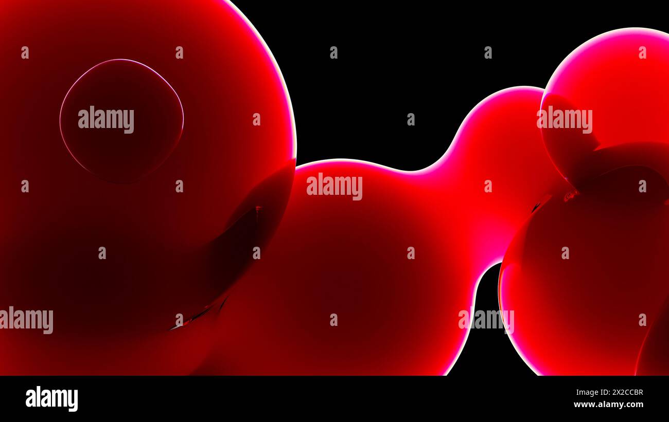 3D illustration of abstract smooth volume object with transparent ...