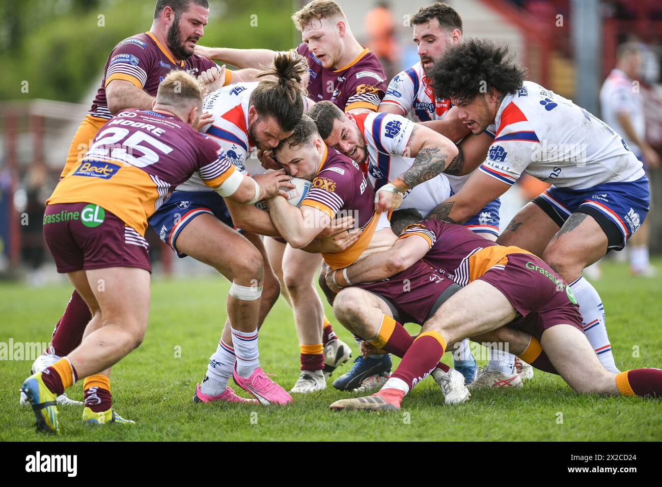 Batley, England - 21st April 2024 Robbie Butterworth of batley Bulldogs ...