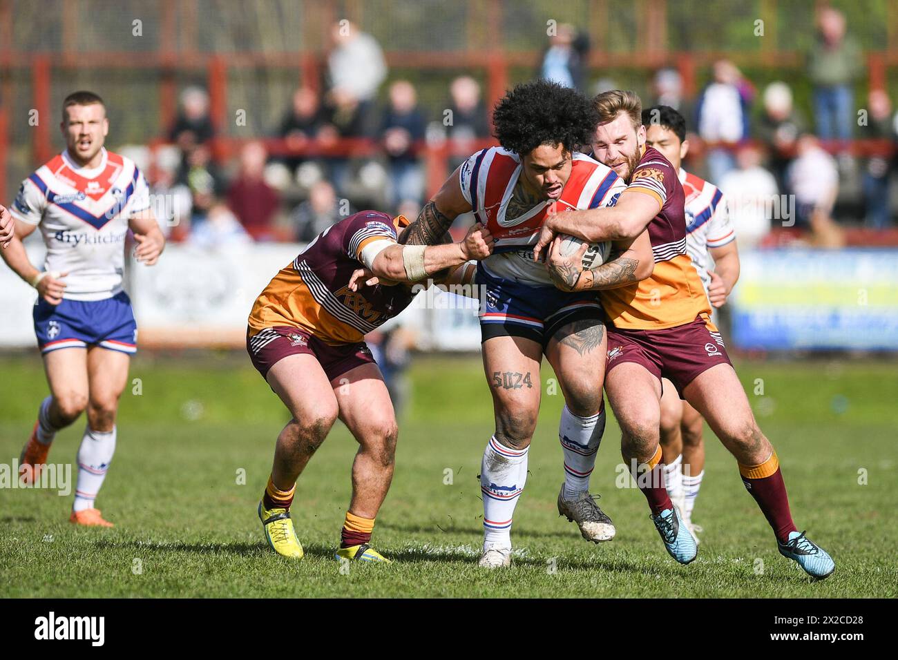 Batley, England - 21st April 2024 Wakefield Trinity's Renouf Atoni in ...