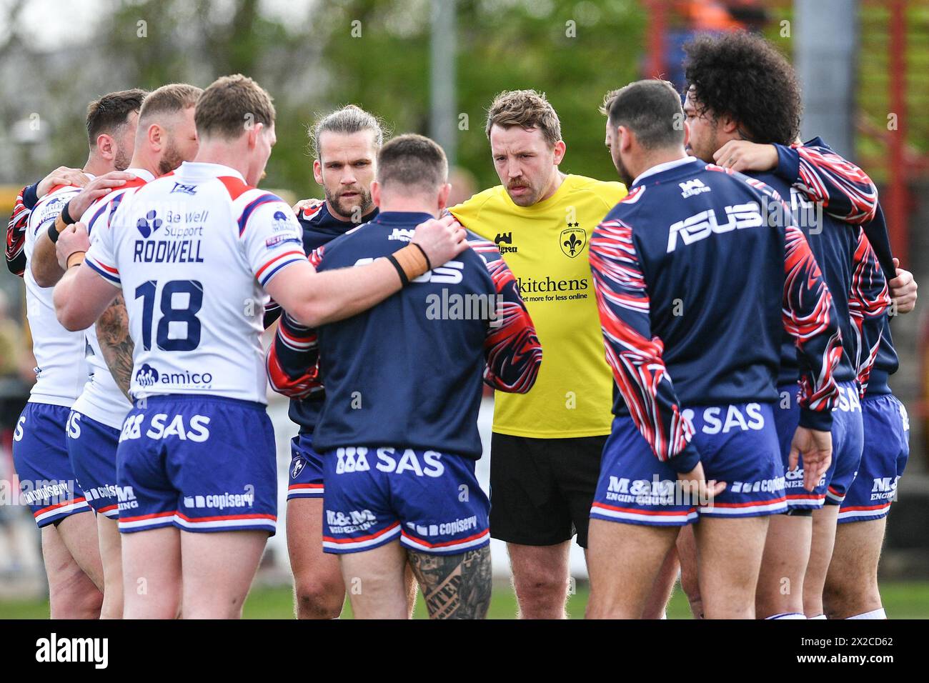 Batley, England - 21st April 2024 Wakefield Trinity squad. Rugby League ...