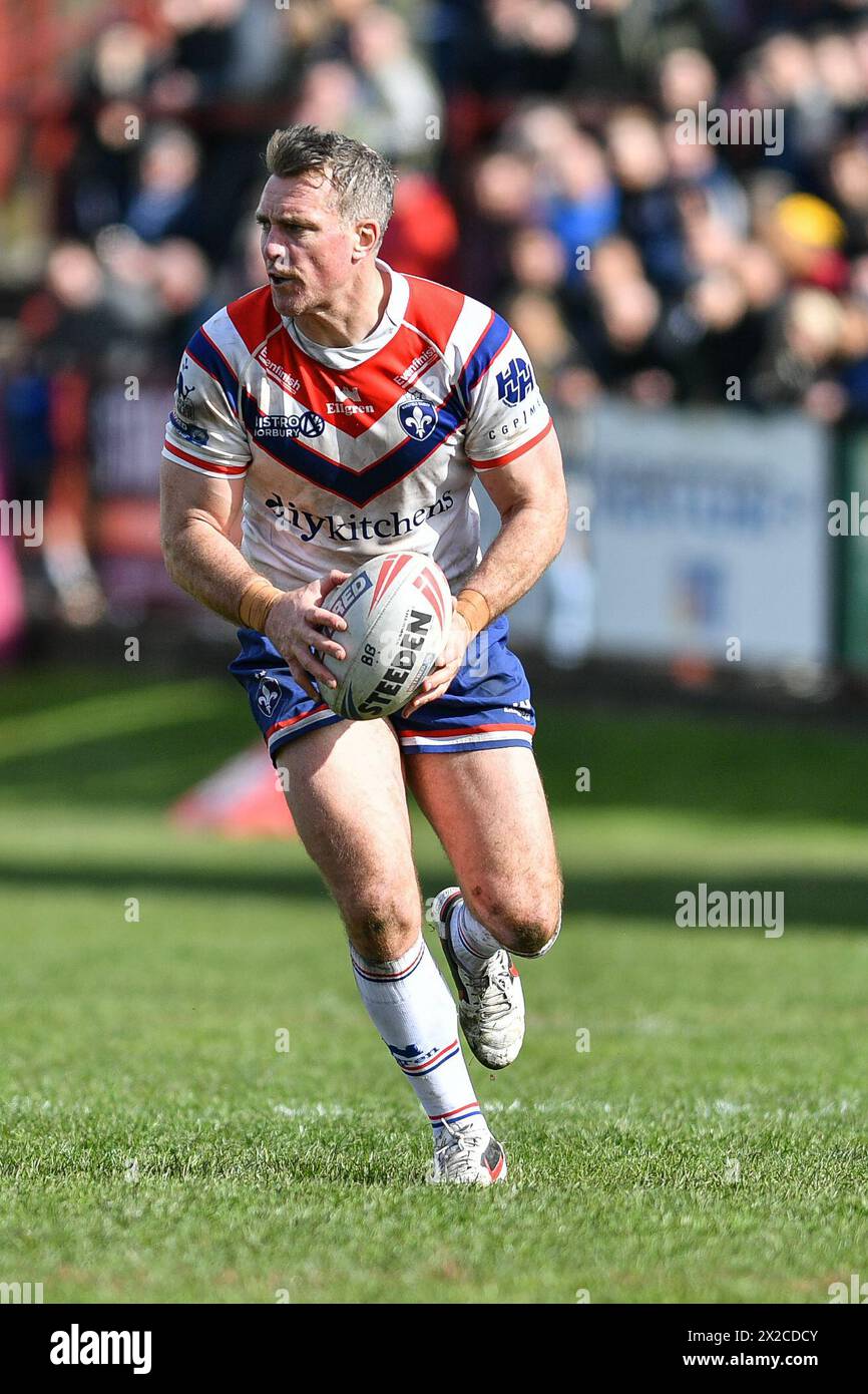 Batley, England - 21st April 2024 Wakefield Trinity's Matty Ashurst ...