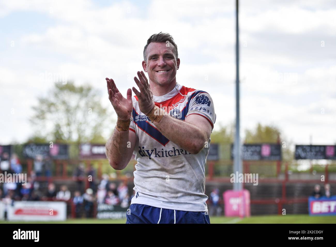 Batley, England - 21st April 2024 Wakefield Trinity's Matty Ashurst ...
