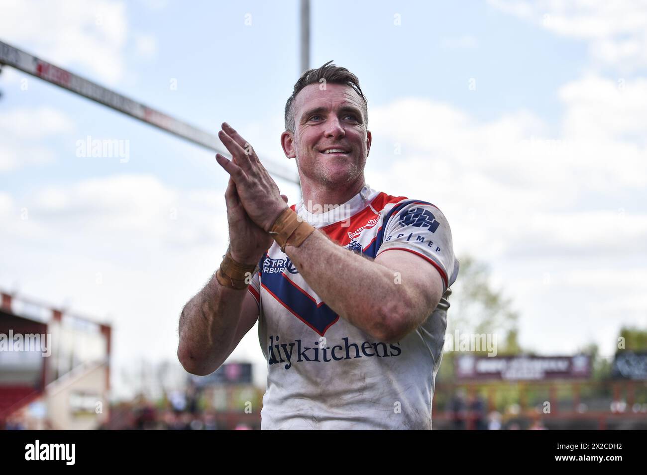 Batley, England - 21st April 2024 Wakefield Trinity's Matty Ashurst ...