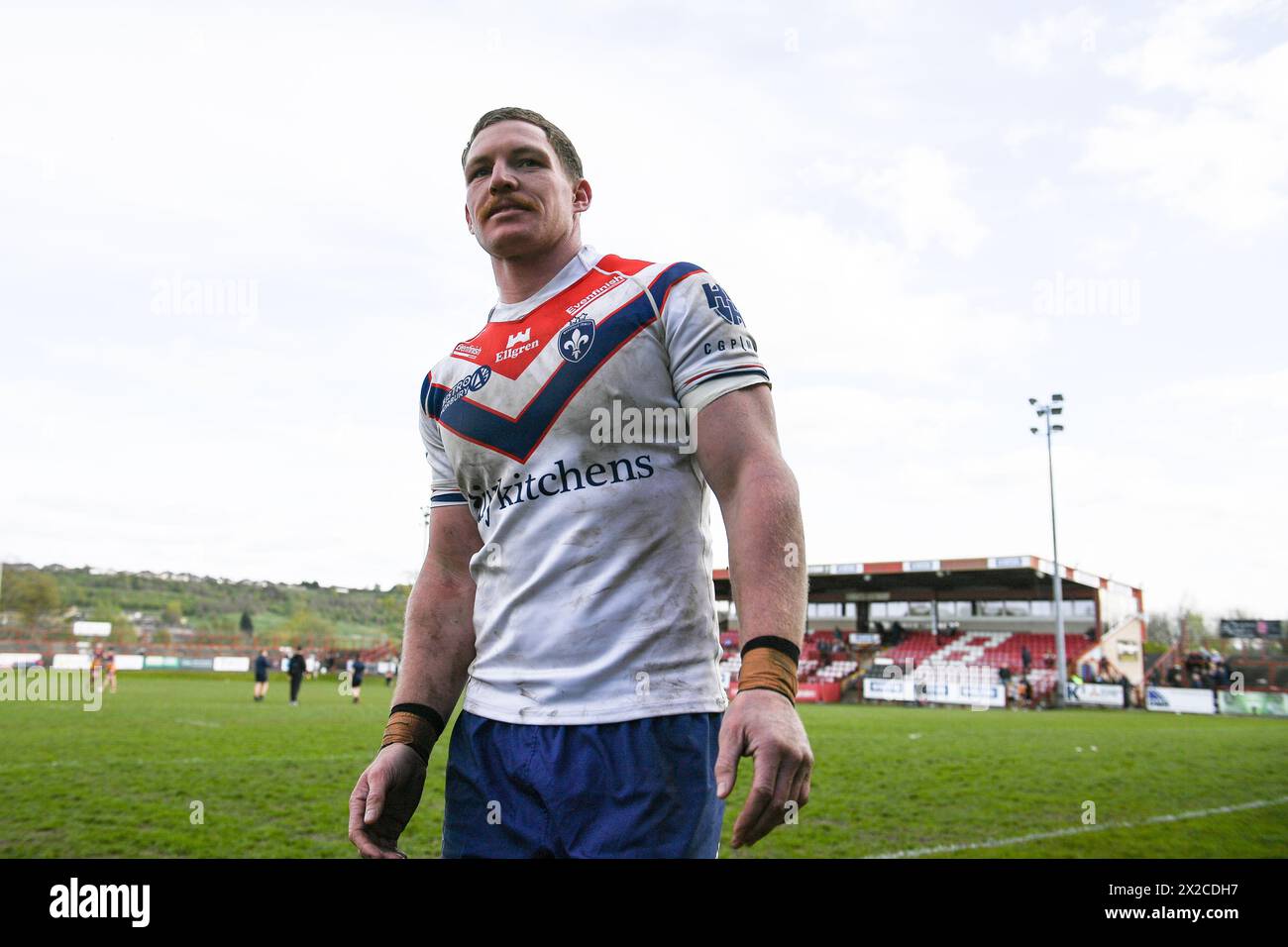 Batley, England - 21st April 2024 Wakefield Trinity's Ky Rodwell. Rugby ...